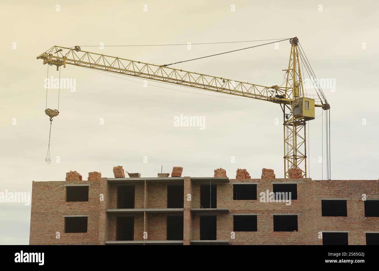 View of a large construction site with buildings under construction and ...