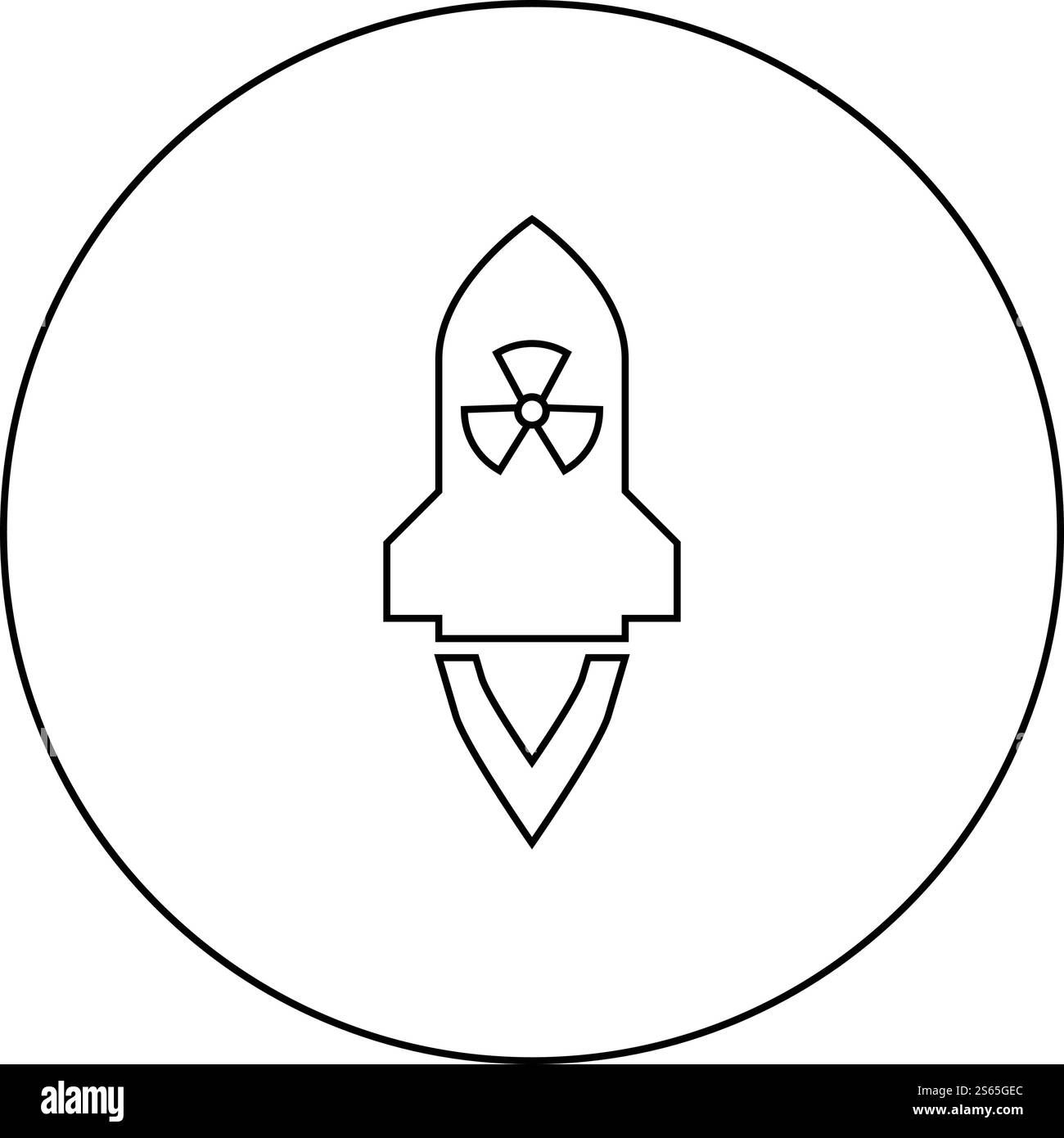 Atomic rocket flying Nuclear missile weapons Radioactive bomb Military ...