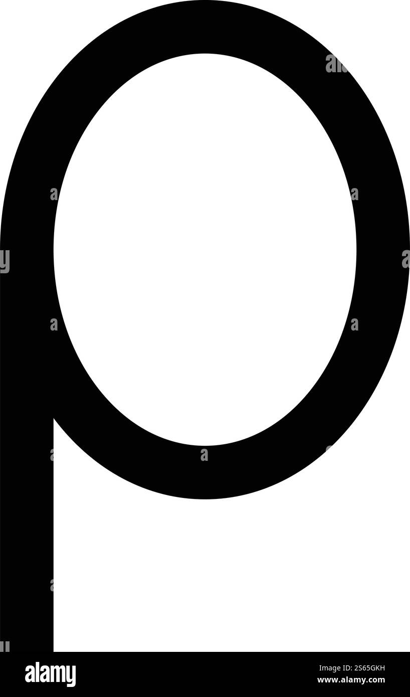 Rho greek symbol small letter lowercase font icon black color vector ...