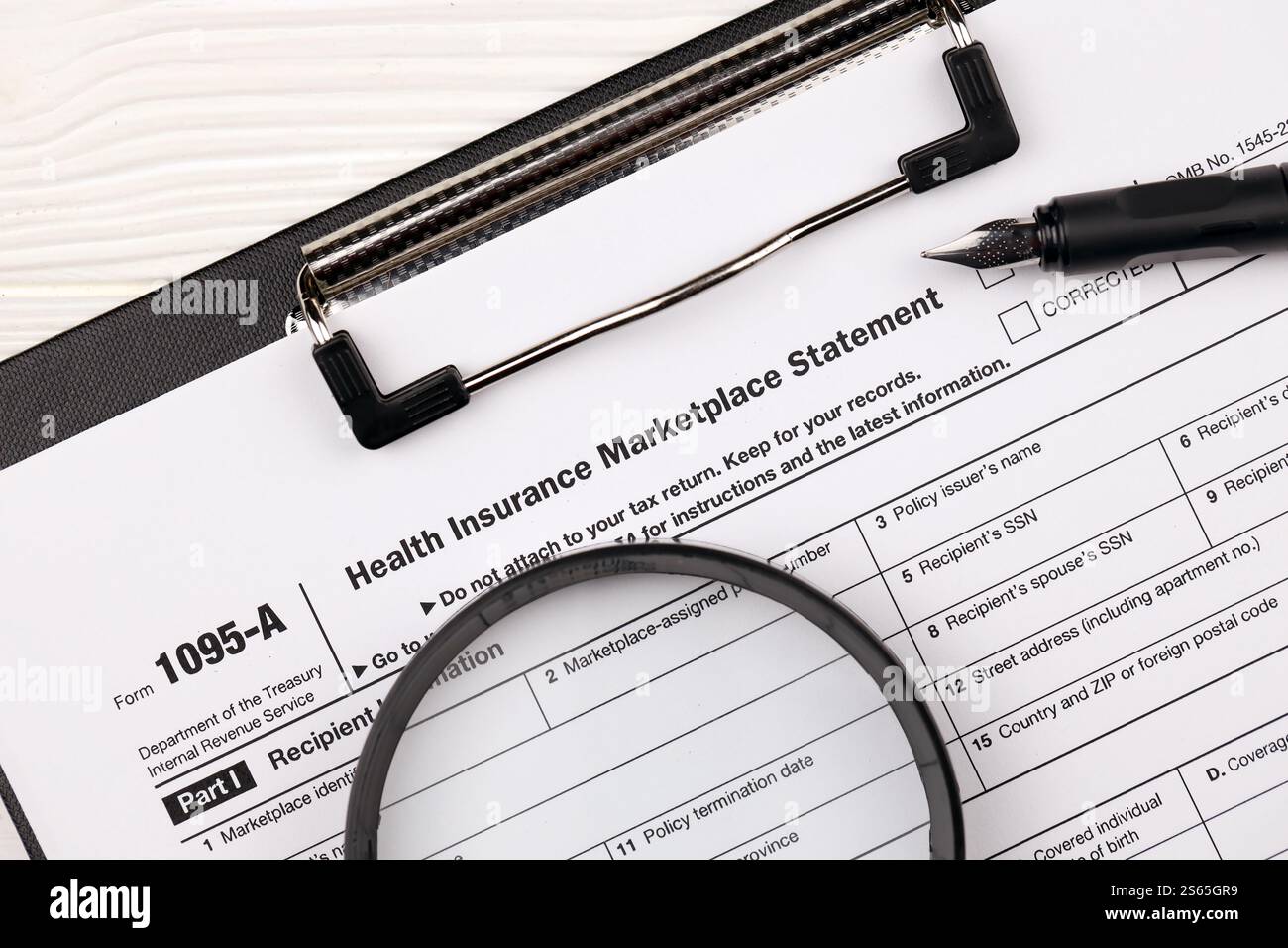 IRS Form 1095-A Health Insurance Marketplace Statement tax blank on A4 ...