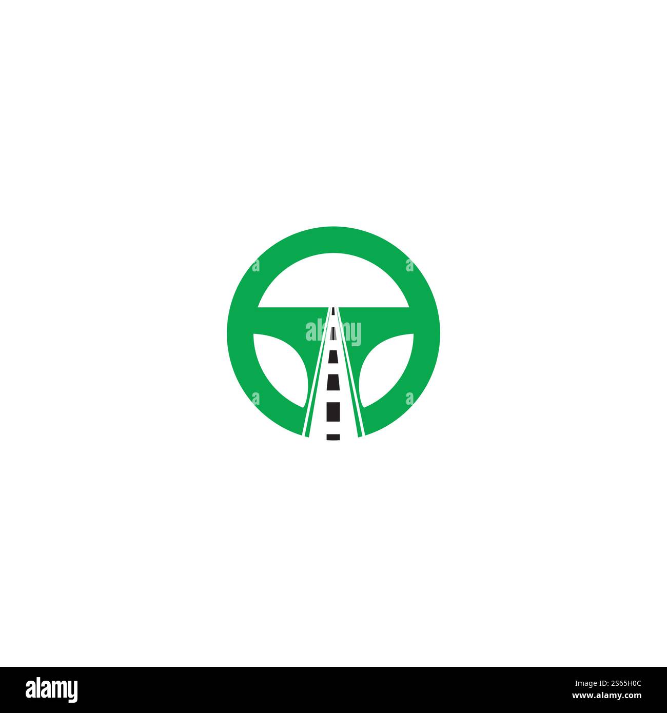 Driving school logo design. Steering wheel and road icon Stock Vector ...