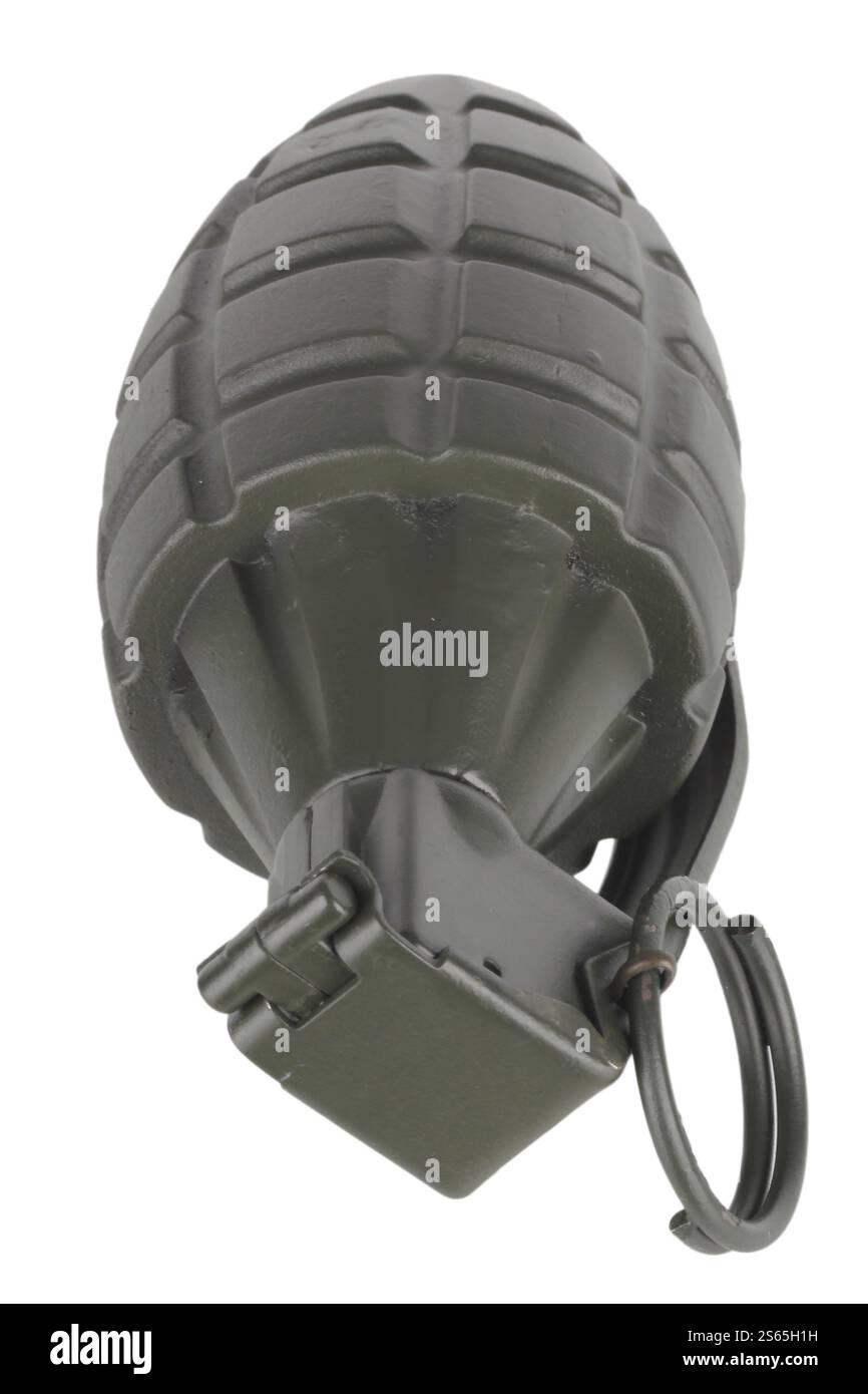 Fragmentation hand grenade isolated on white background Stock Photo - Alamy