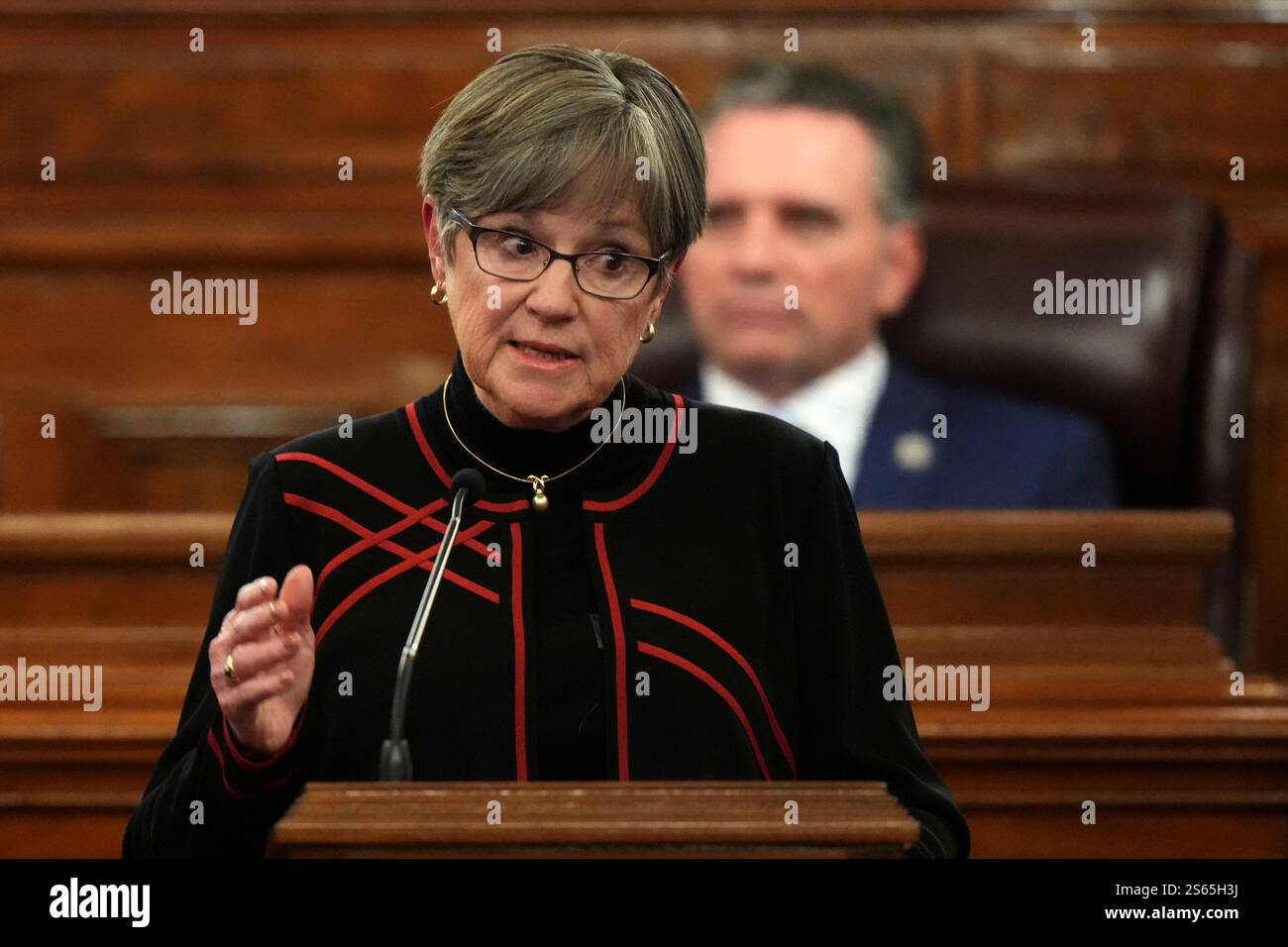 Kansas Gov. Laura Kelly delivers her State of the State address ...