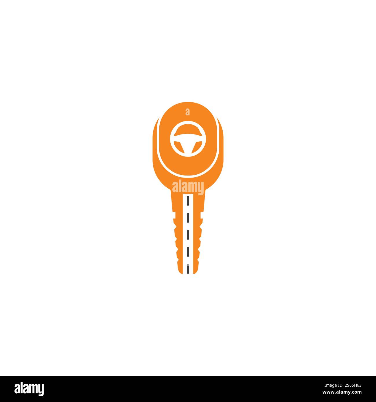Driving school logo design. Car key with road and steering wheel icon ...