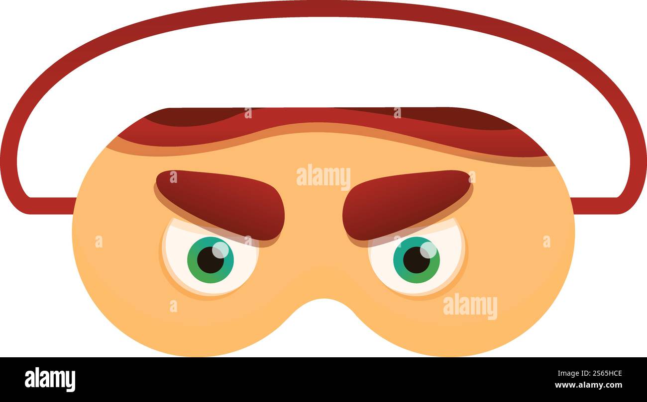 Angry eyes print sleeping mask icon. Cartoon of angry eyes print ...