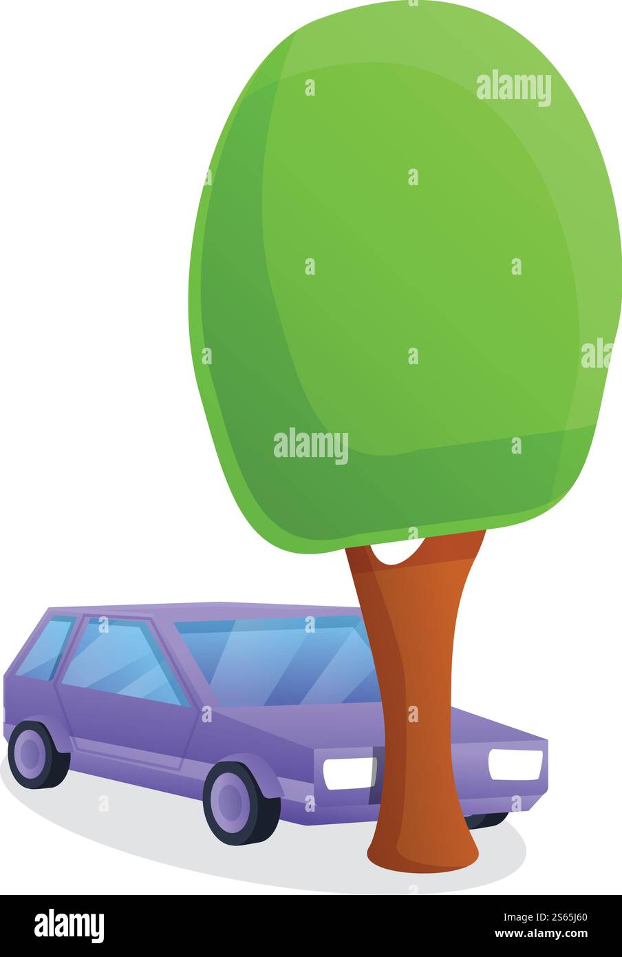 Car hit tree accident icon. Cartoon of car hit tree accident vector ...