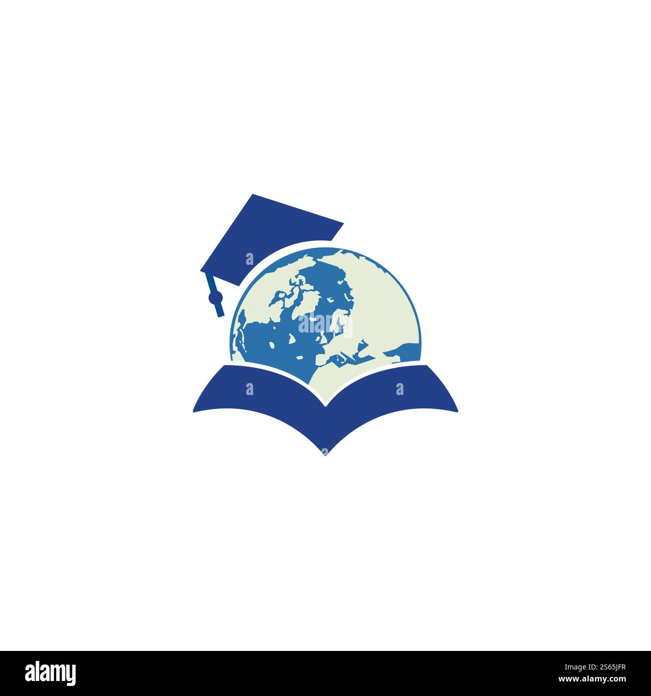 Study abroad vector logo design. Graduation cap, globe and book icon ...