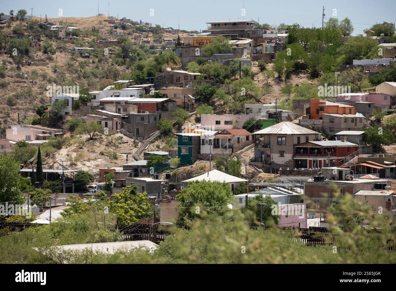 Heroica Nogales, Sonora, Mexico - May 29, 2022: Afternoon sun shines on ...