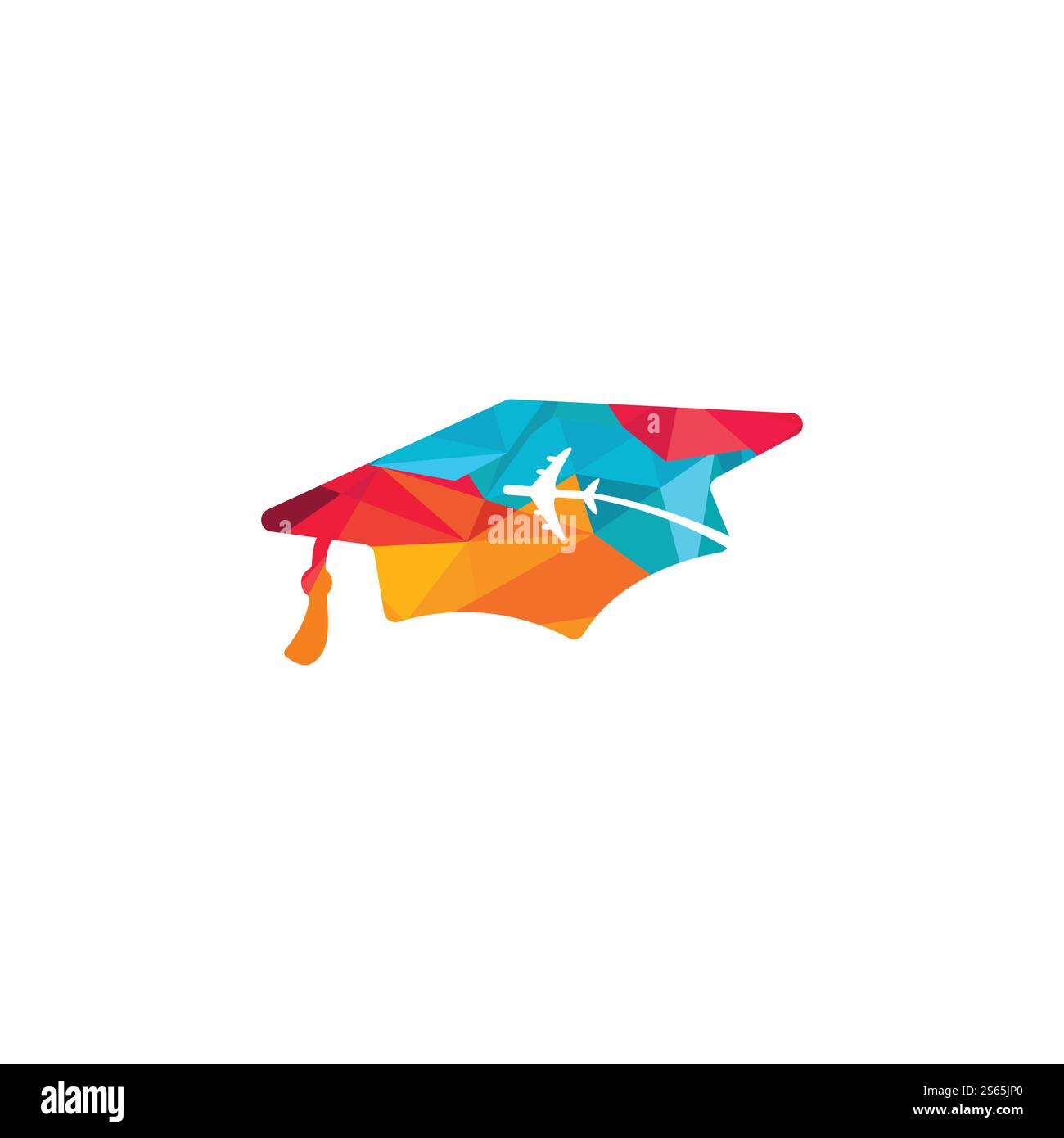 Study abroad vector logo design. Graduation cap and airplane icon Stock Vector Image & Art - Alamy