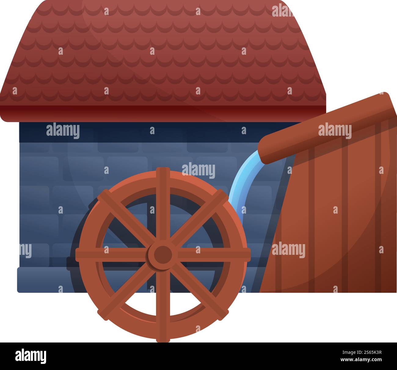 Farm water mill icon. Cartoon of farm water mill vector icon for web ...