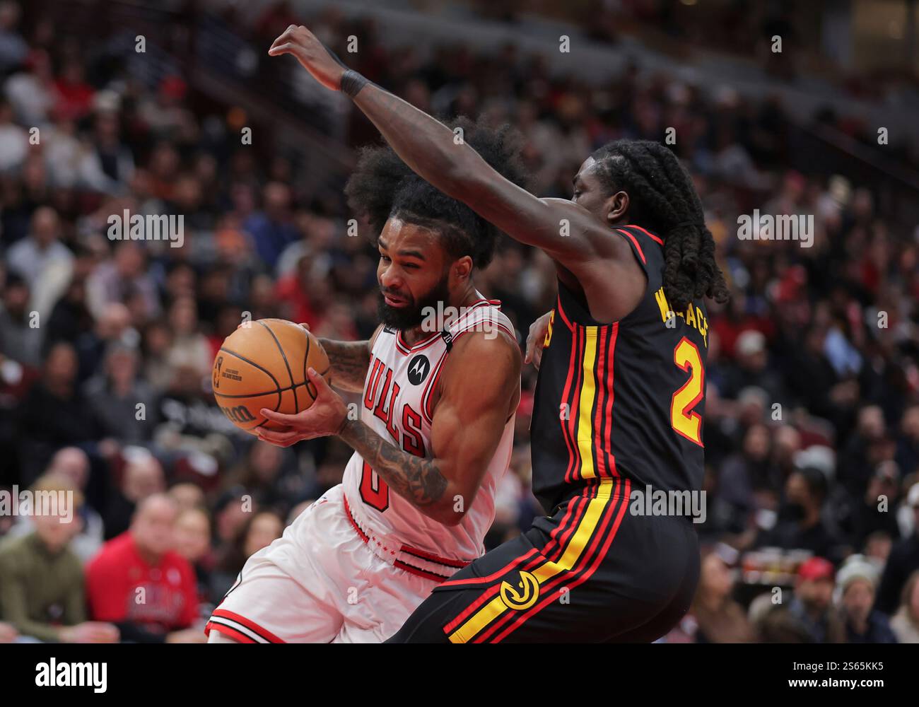 CHICAGO, IL - JANUARY 15: Keaton Wallace #2 of the Atlanta Hawks posts ...