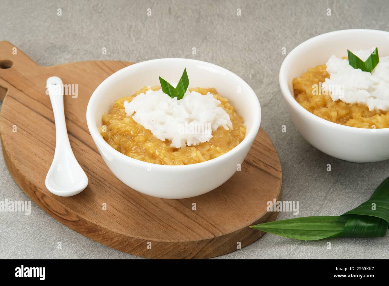 Bubur Merah Putih. Made from rice, brown sugar, coconut milk, pandan ...