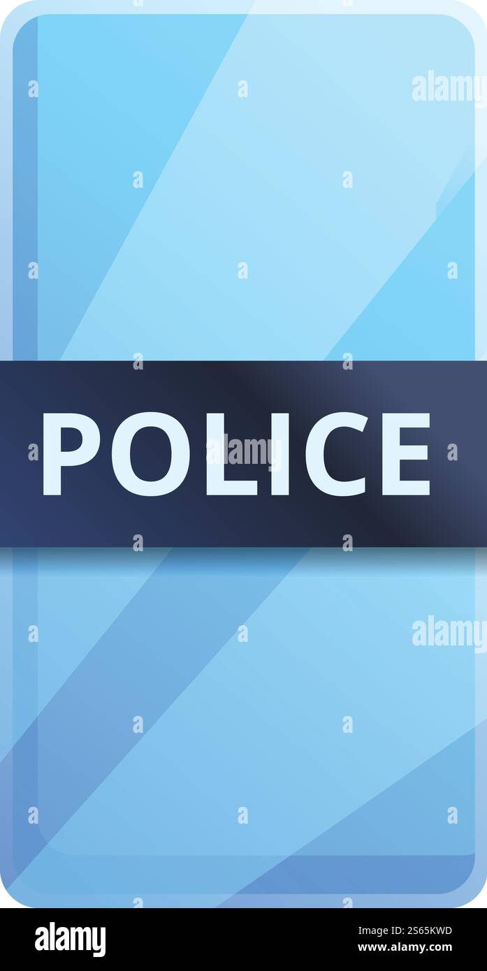 Police glass shield icon. Cartoon of police glass shield vector icon ...