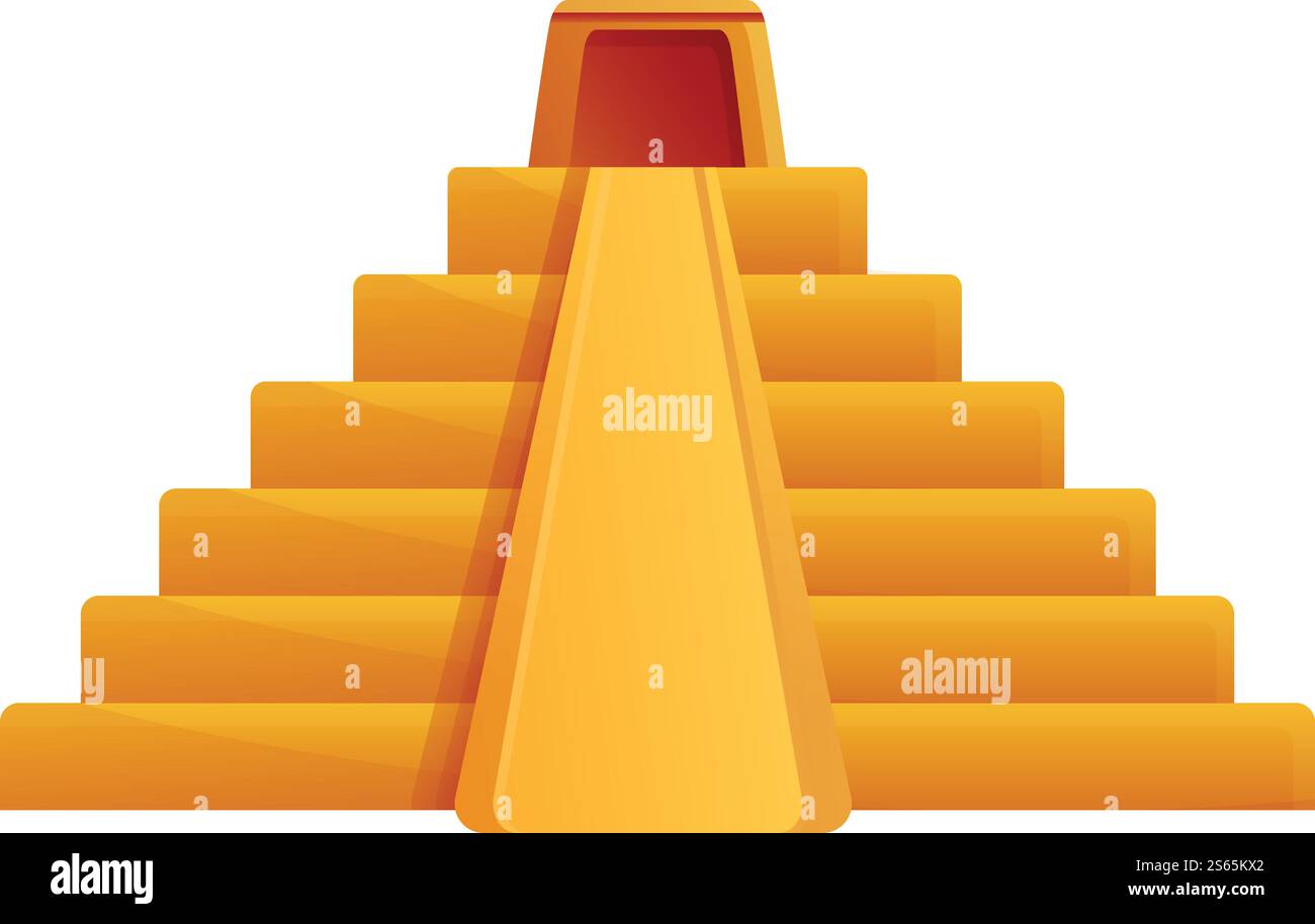 Maya pyramid icon. Cartoon of maya pyramid vector icon for web design ...