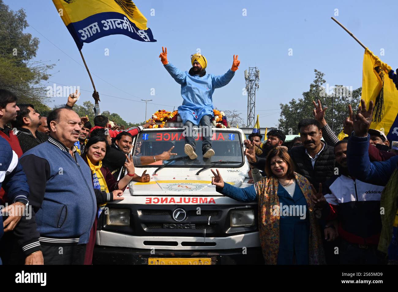 NEW DELHI, INDIA - JANUARY 14: AAP candidate from Shahdara assembly ...