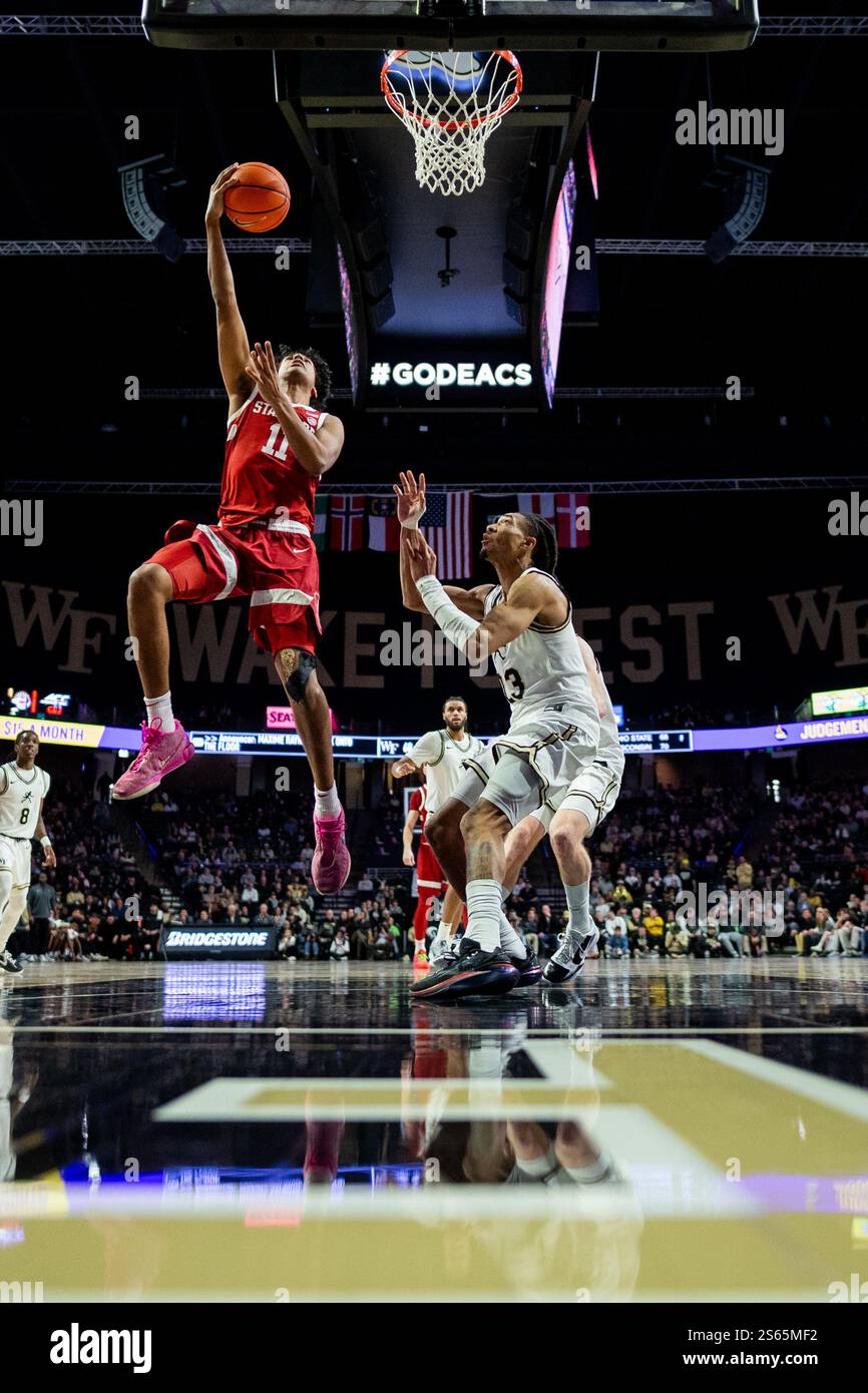 Winston-Salem, NC, USA. 15th Jan, 2025. Stanford guard Ryan Agarwal (11 ...