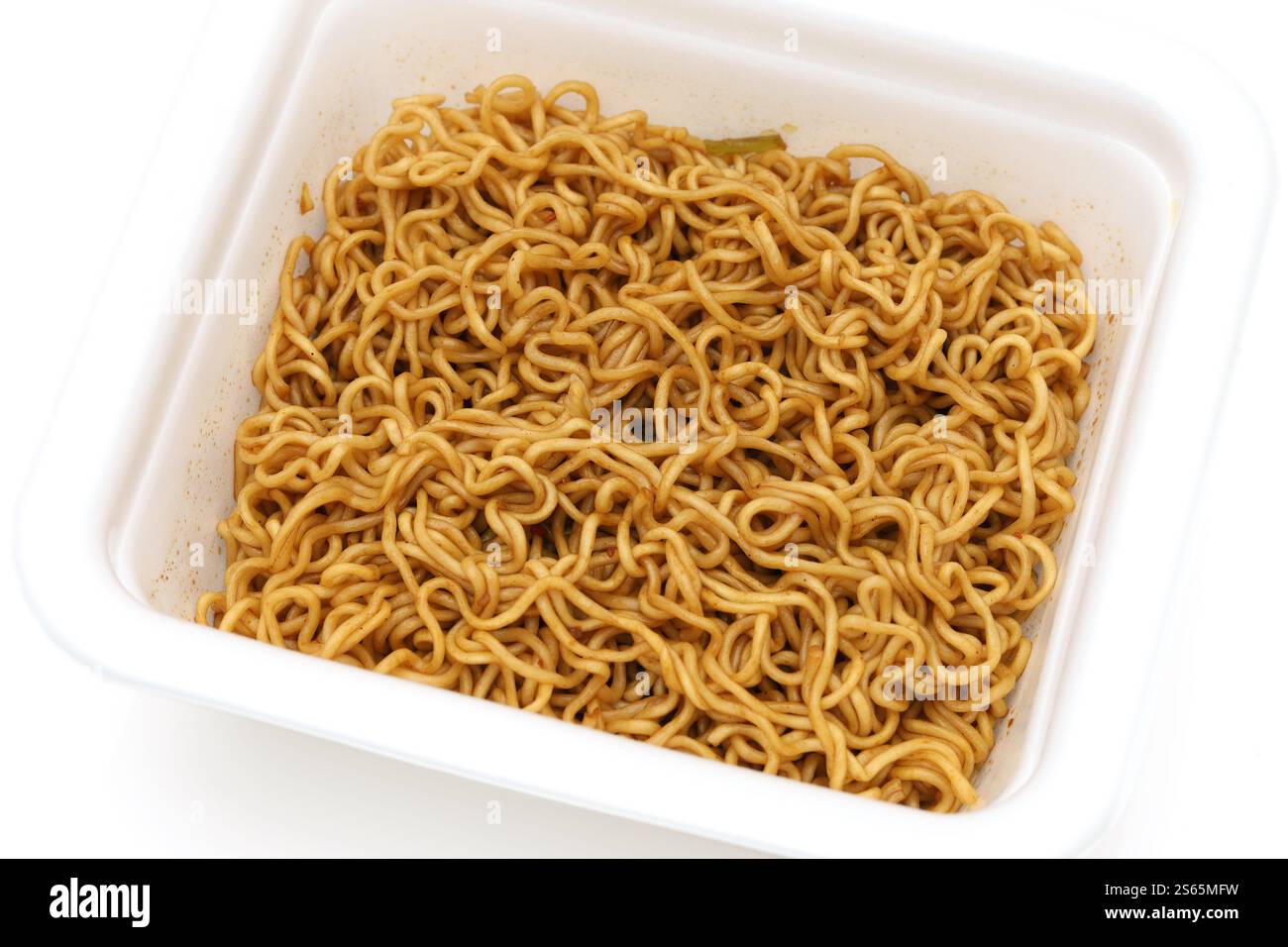 Instant fried noodles in white plastic cup, Instant noodles in cup that ...