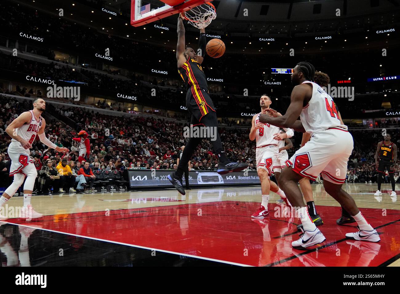 Atlanta Hawks forward Onyeka Okongwu (17) dunks the ball during the ...