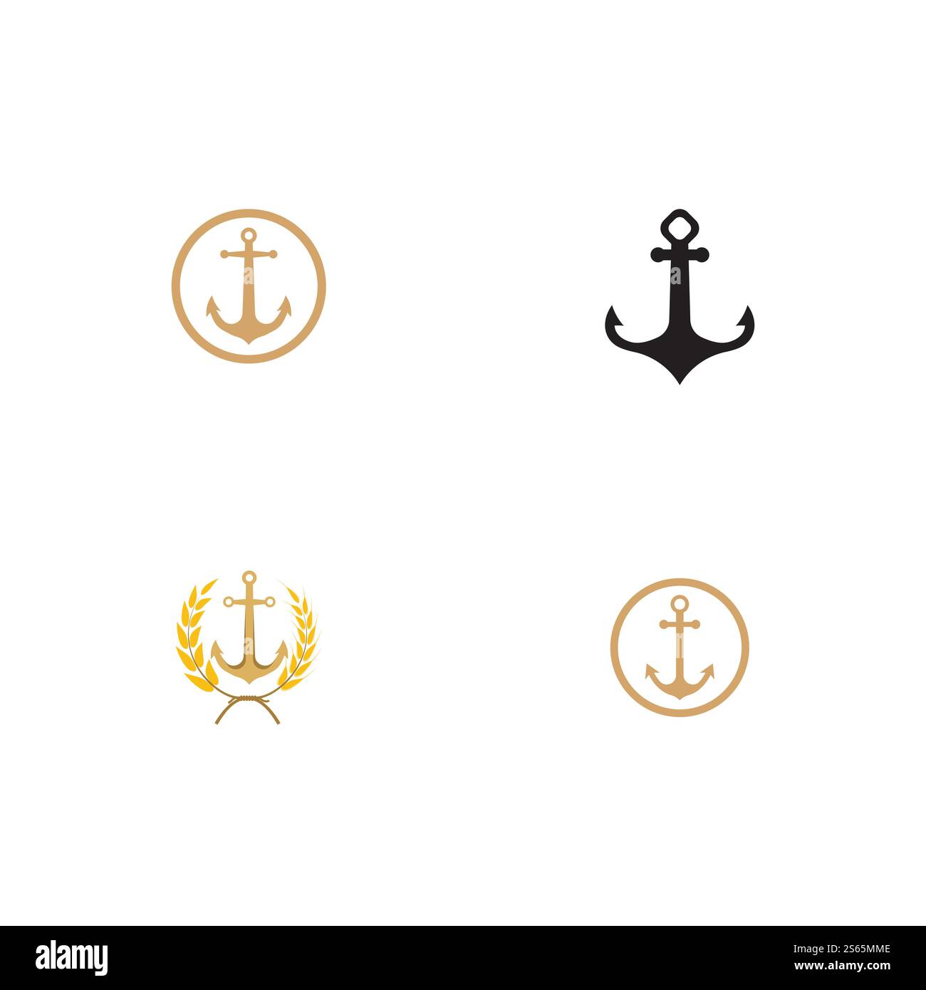 Set Anchor Logo Template vector symbol nature Stock Vector Image & Art ...