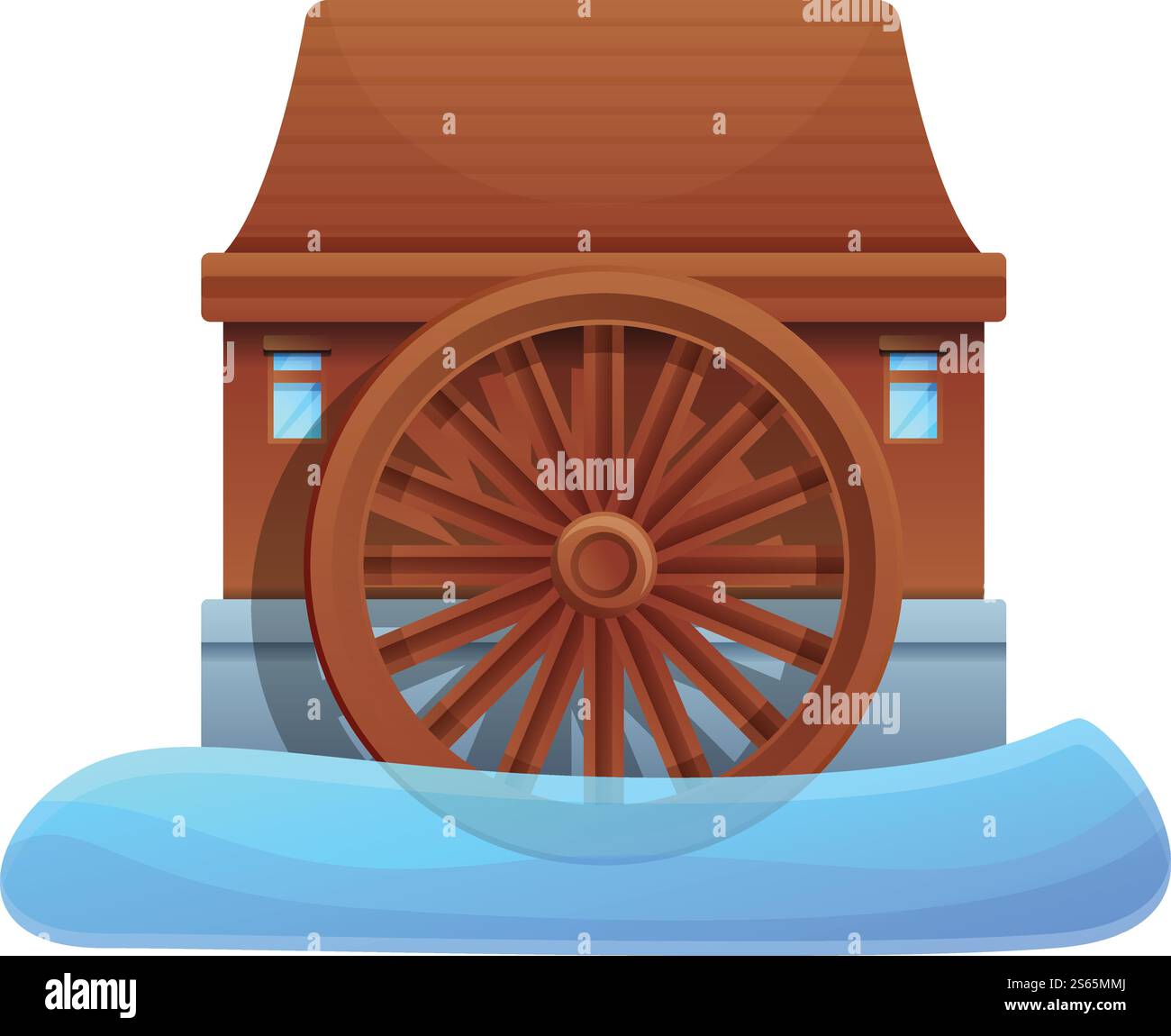River water mill icon. Cartoon of river water mill vector icon for web ...