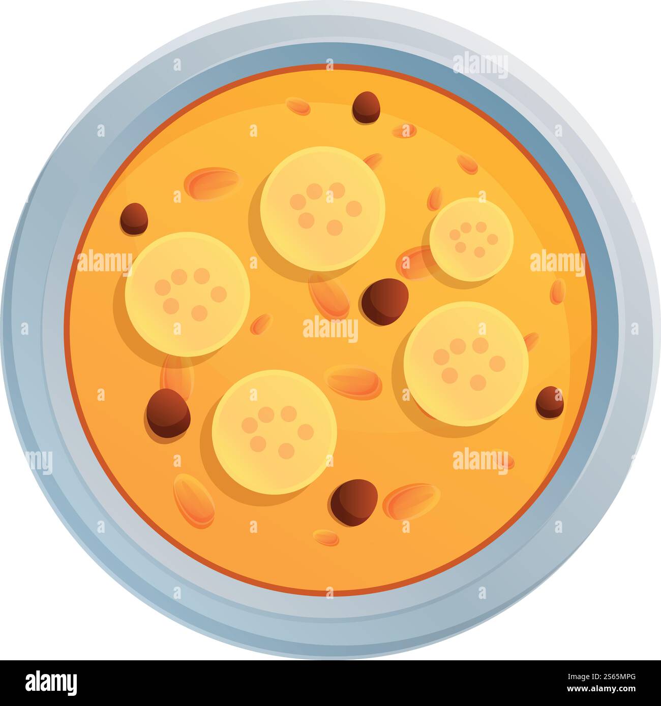 Banana muesli bowl icon. Cartoon of banana muesli bowl vector icon for ...