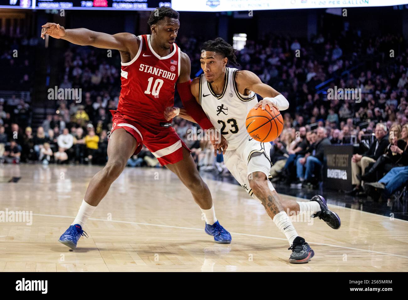 January 15, 2025: Wake Forest guard Hunter Sallis (23) drives on ...