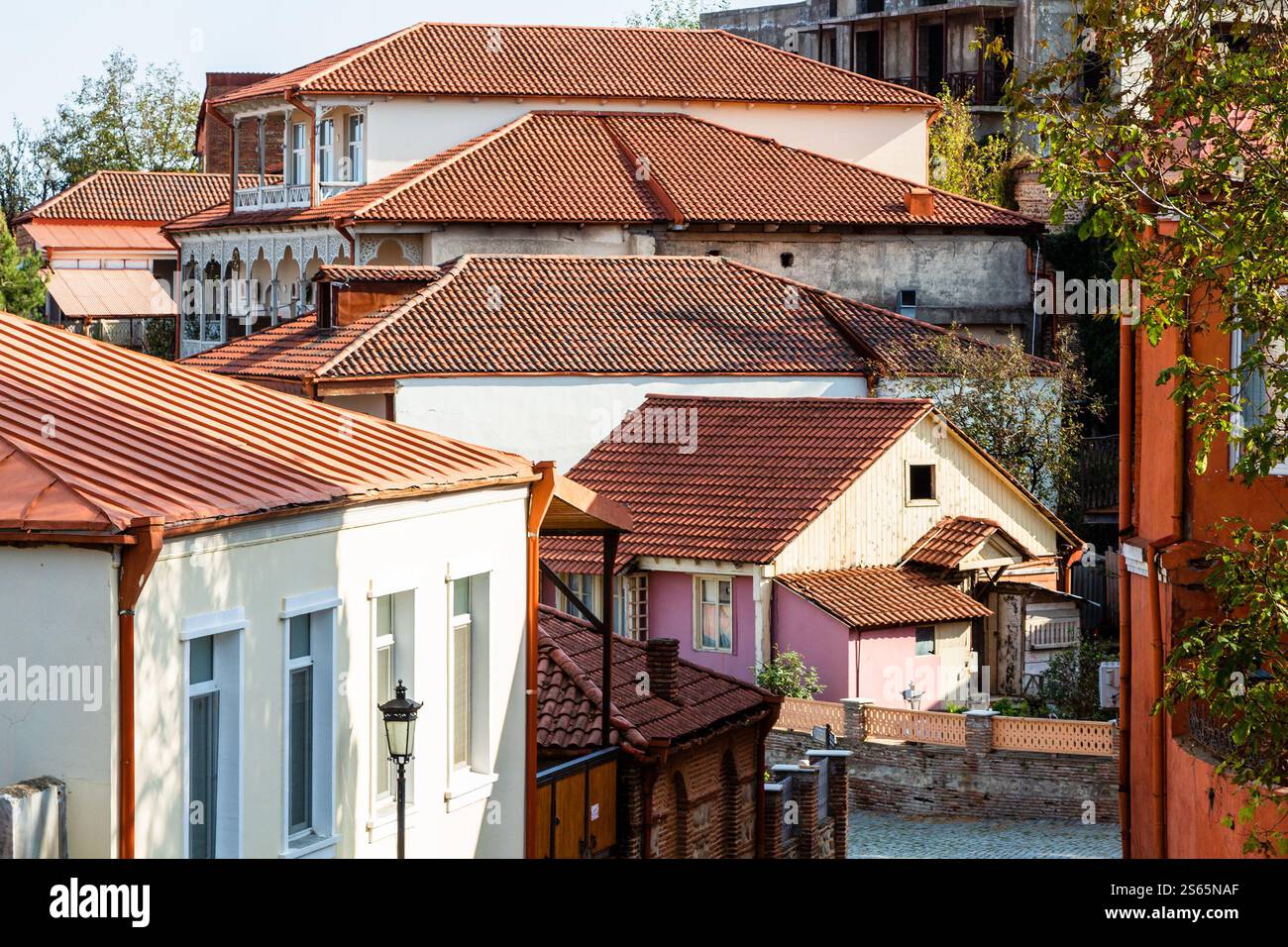 travel to Georgia - residential urban houses in Signagi town in Kakheti ...