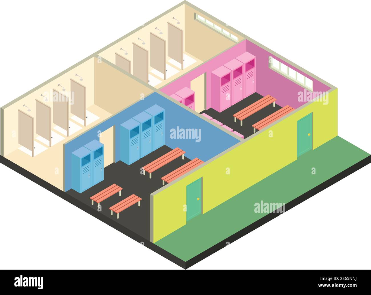 Changing sport room icon. Isometric of changing sport room vector icon ...