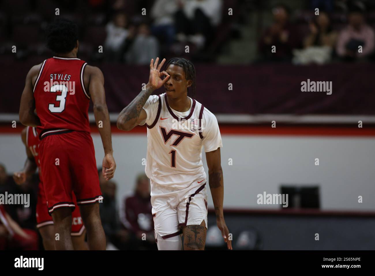 January 15, 2025: Virginia Tech Hokies forward Tobi Lawal (1 ...