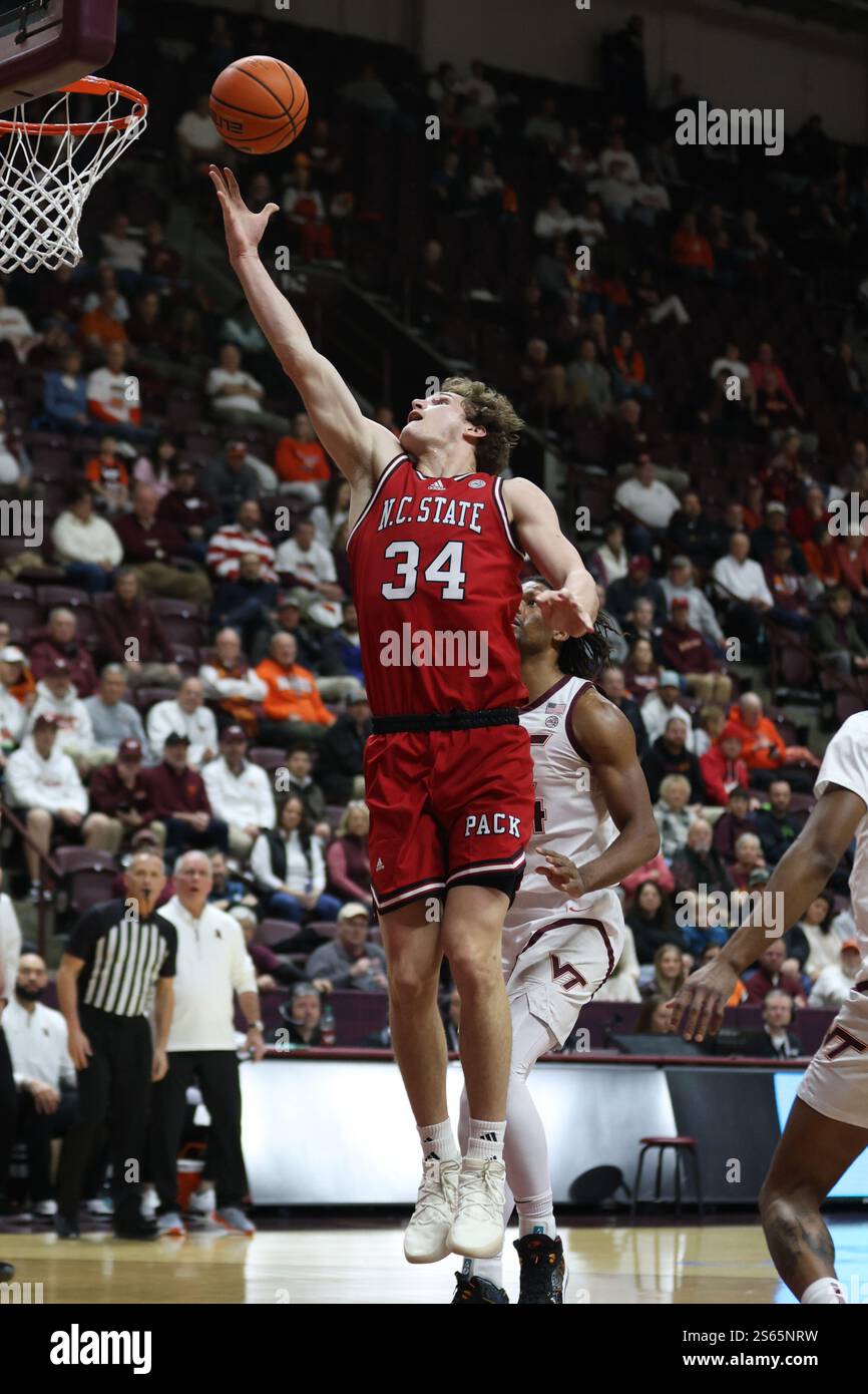 Blacksburg, VA, USA. 15th Jan, 2025. North Carolina State Wolfpack ...