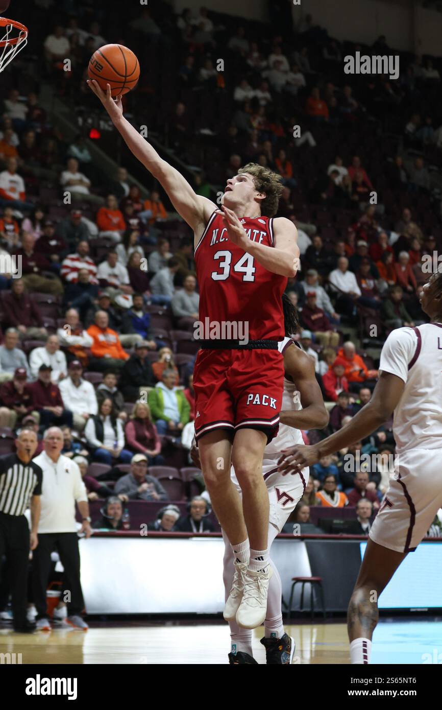 Blacksburg, VA, USA. 15th Jan, 2025. North Carolina State Wolfpack ...