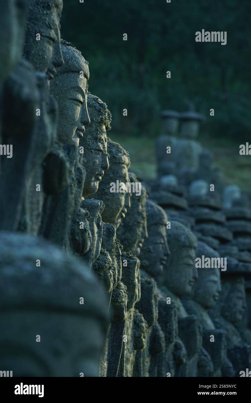 Buddha statue with various facial expressions of Jeju Island, Korea ...