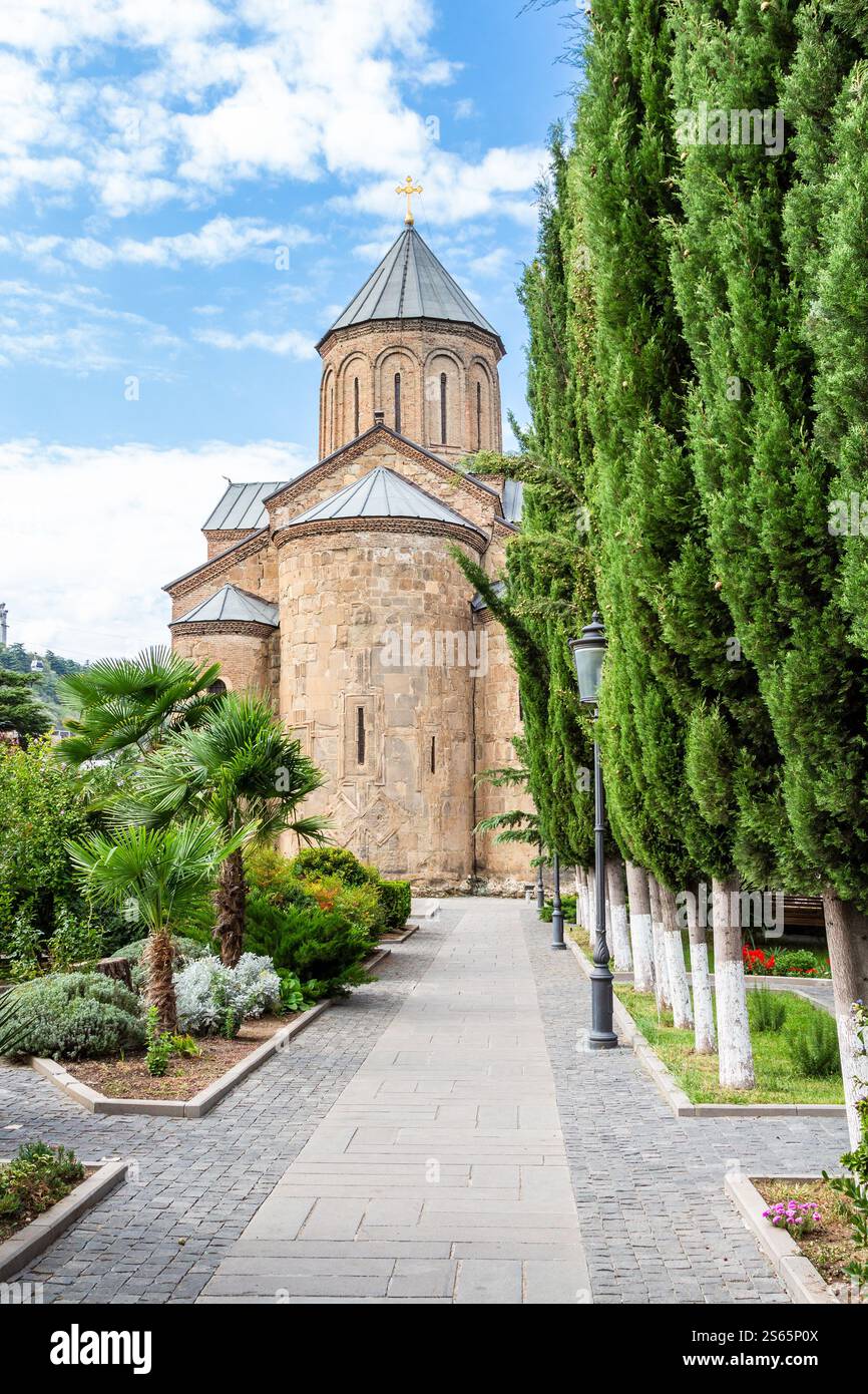 travel to Georgia - view of Virgin Mary Assumption Church of Metekhi ...
