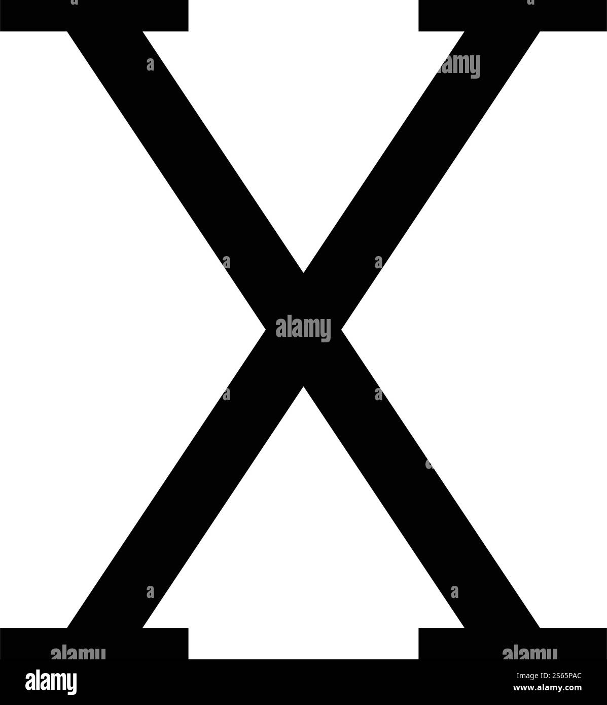 Chi greek symbol capital letter uppercase font icon black color vector ...