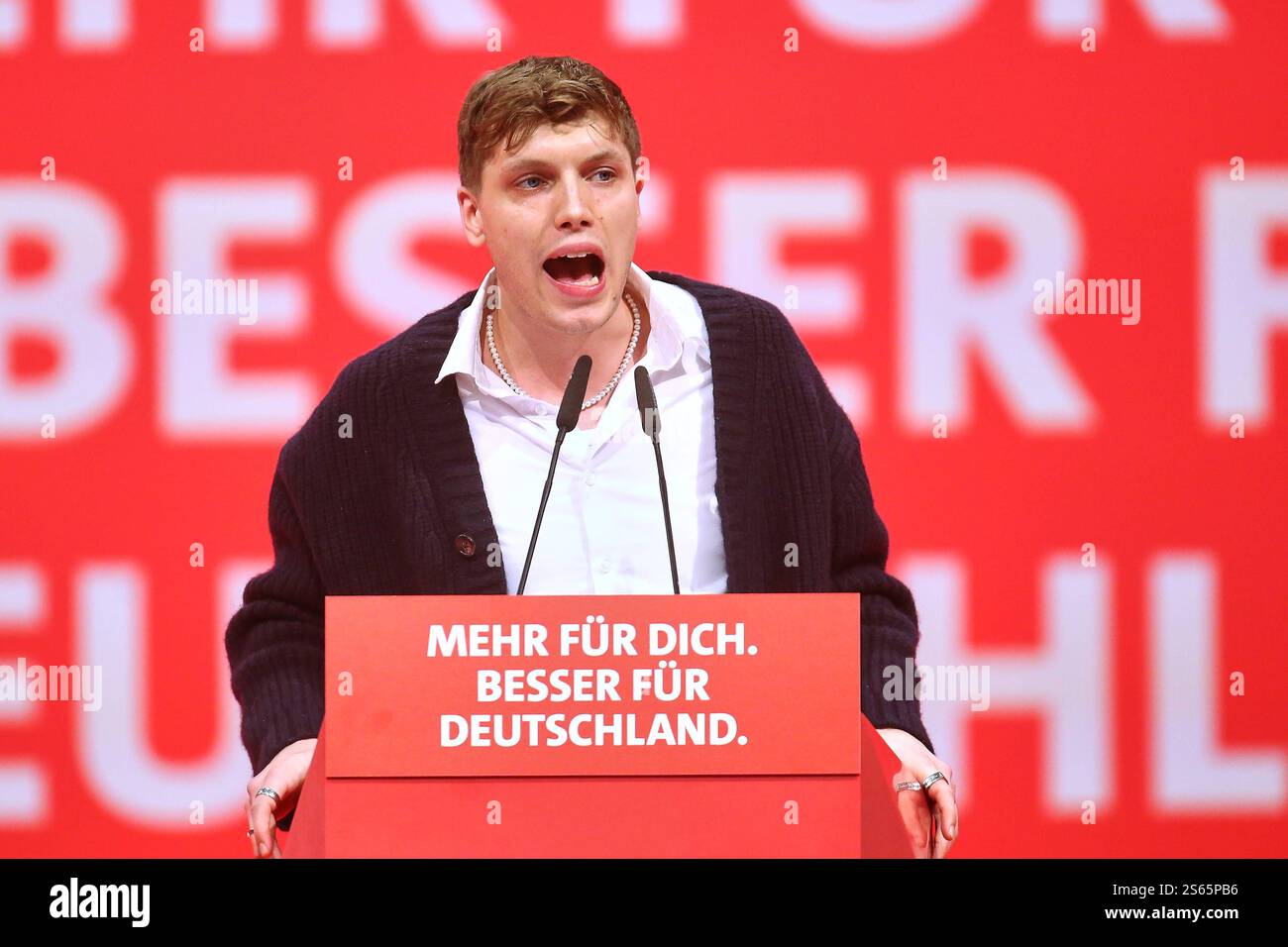 Berlin, Deutschland, 11.01.2025: Citycube Messe: SPD-Bundesparteitag ...