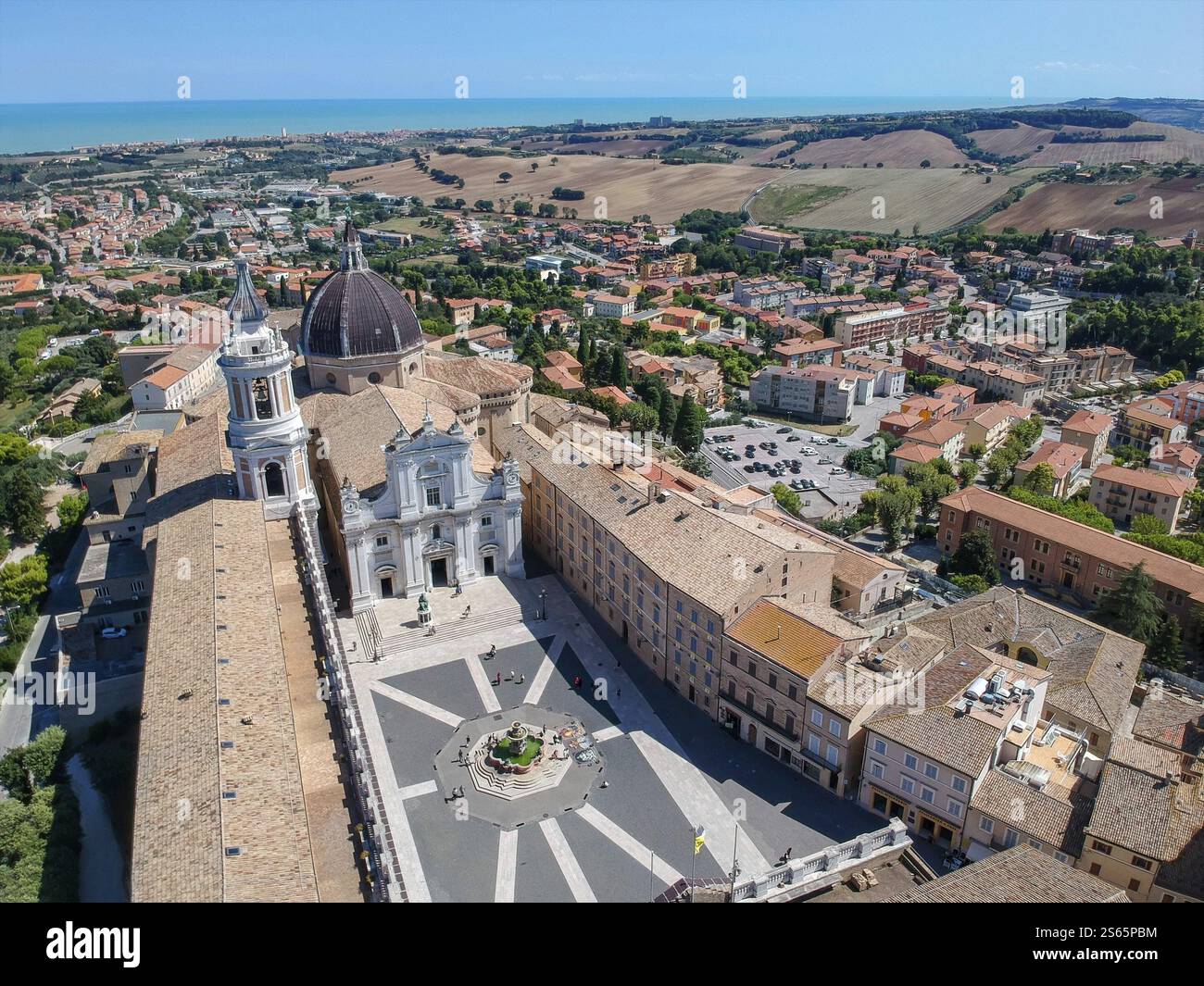 An image of a flight over Basilica della Santa Casa Loreto Italy Stock ...