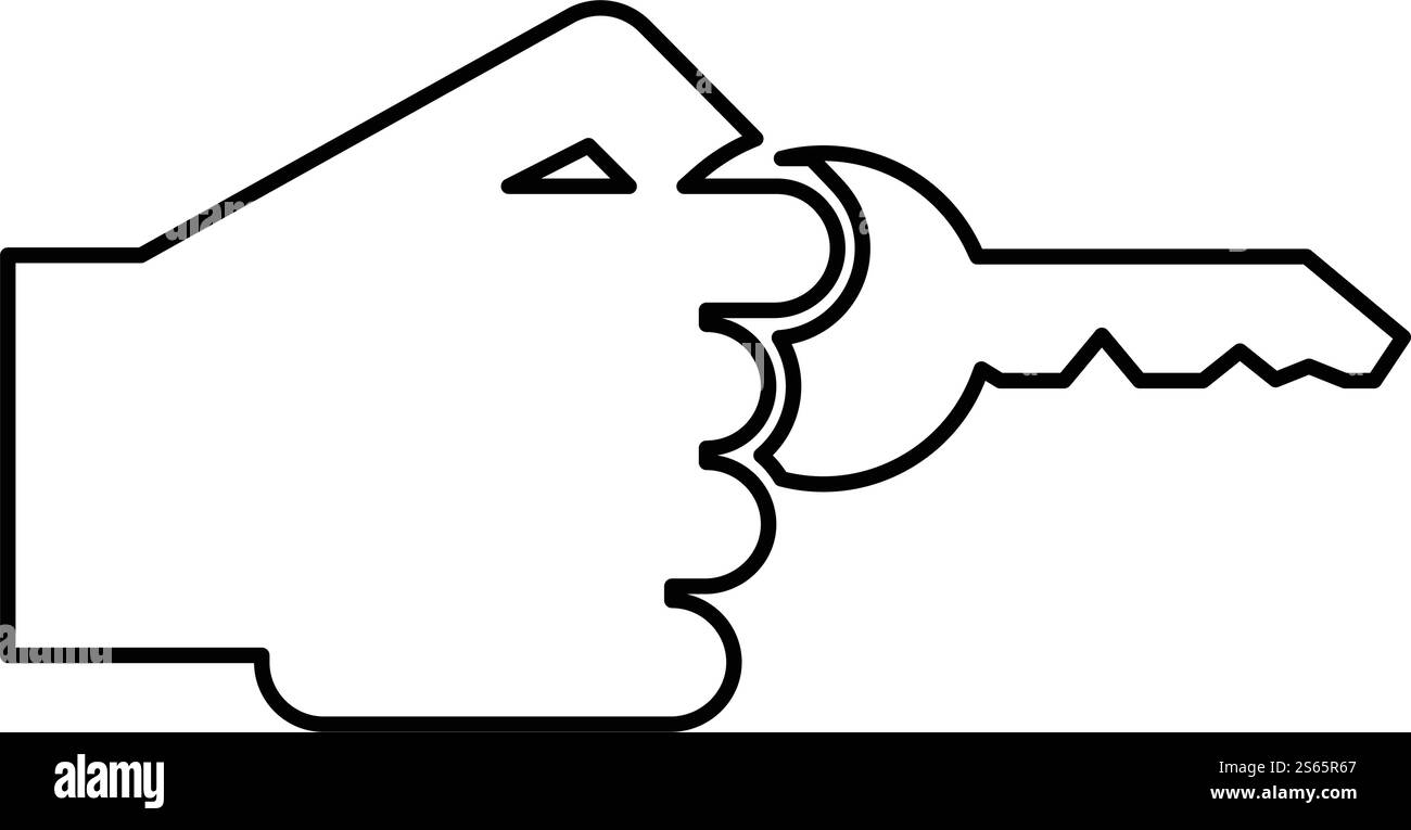 Hand holds key Concept opening Idea success Business access sign Unlock ...