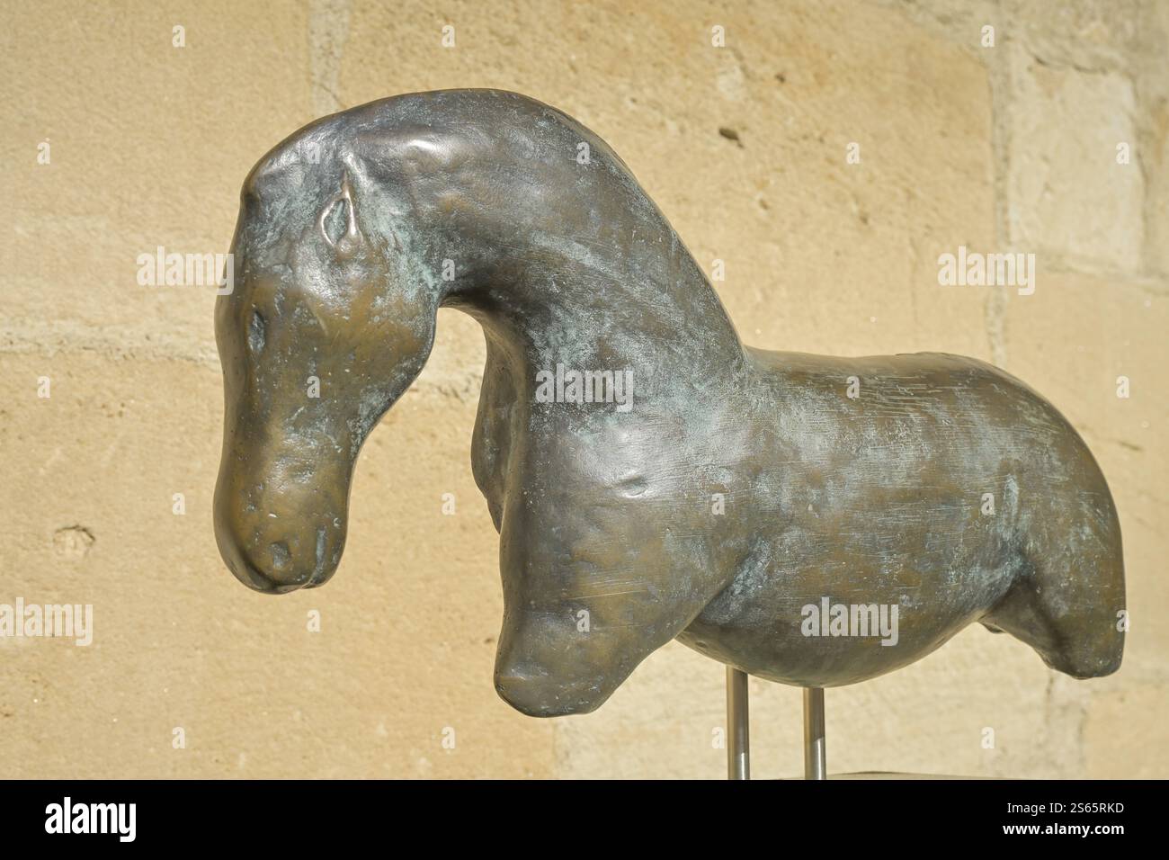 Bronze, replica, wild horse made of mammoth ivory, Museum Alte Kulturen ...