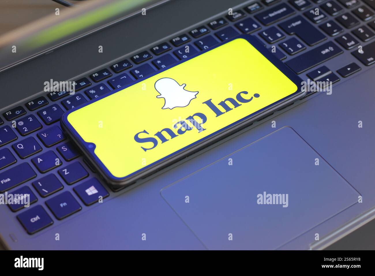 In this photo illustration, the Snap, Inc. logo is seen displayed on a ...