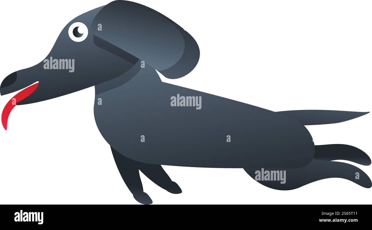Running dachshund icon. Cartoon of running dachshund vector icon for web design isolated on ...