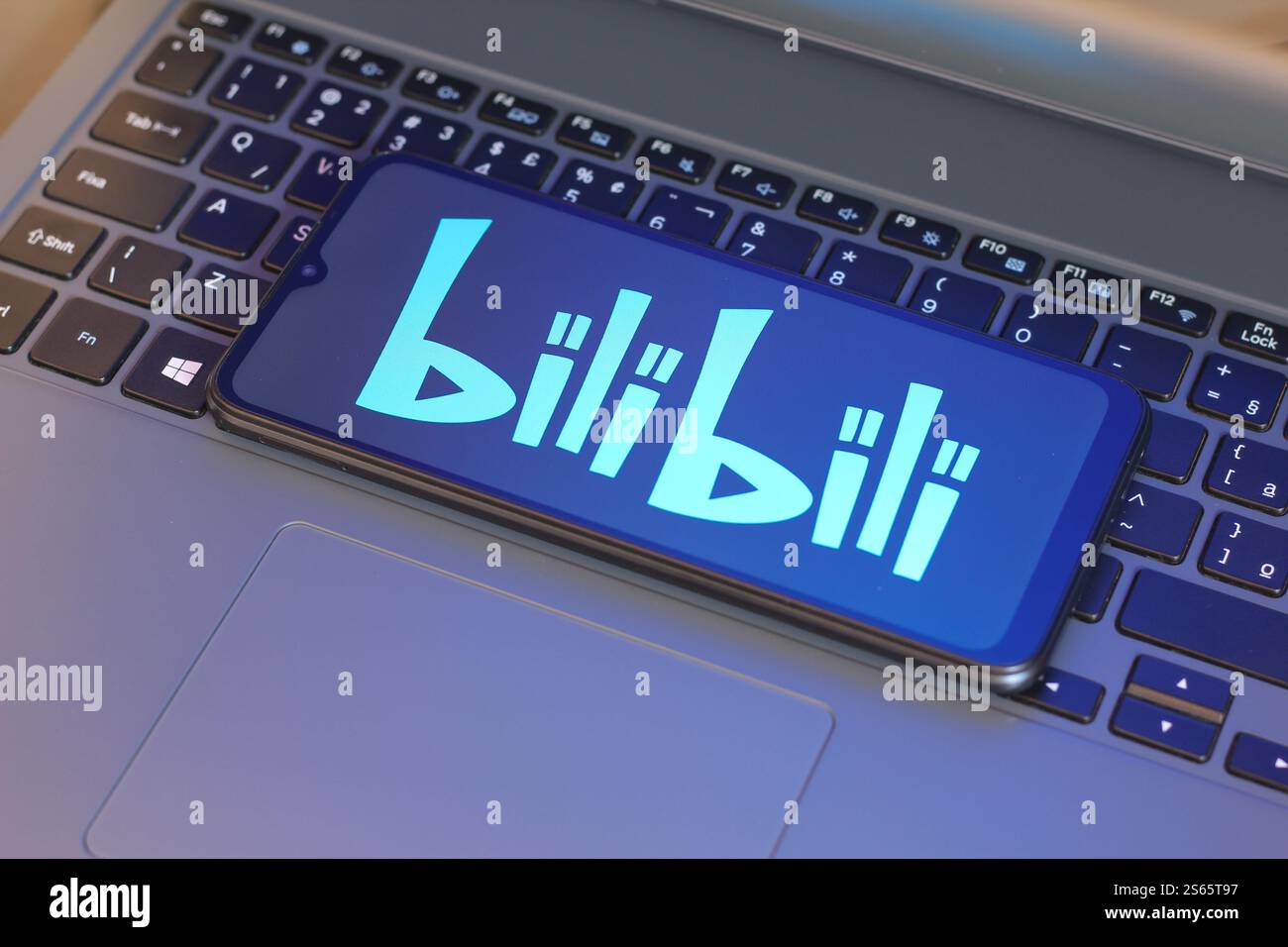 In this photo illustration, the Bilibili logo is seen displayed on a ...