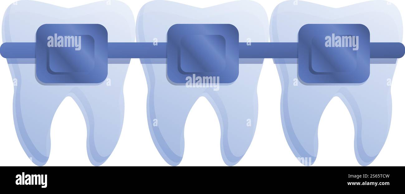 Dental brackets icon. Cartoon of dental brackets vector icon for web design isolated on white ...