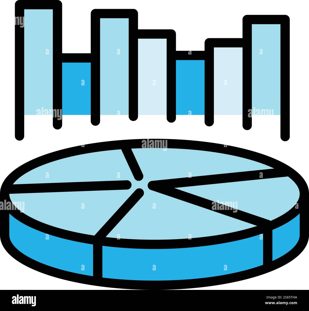 Pie chart cohesion icon. Outline pie chart cohesion vector icon for web ...