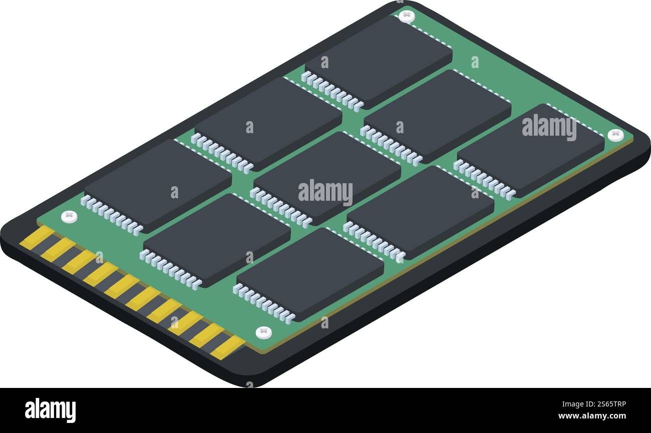 SSD disk icon. Isometric of SSD disk vector icon for web design ...