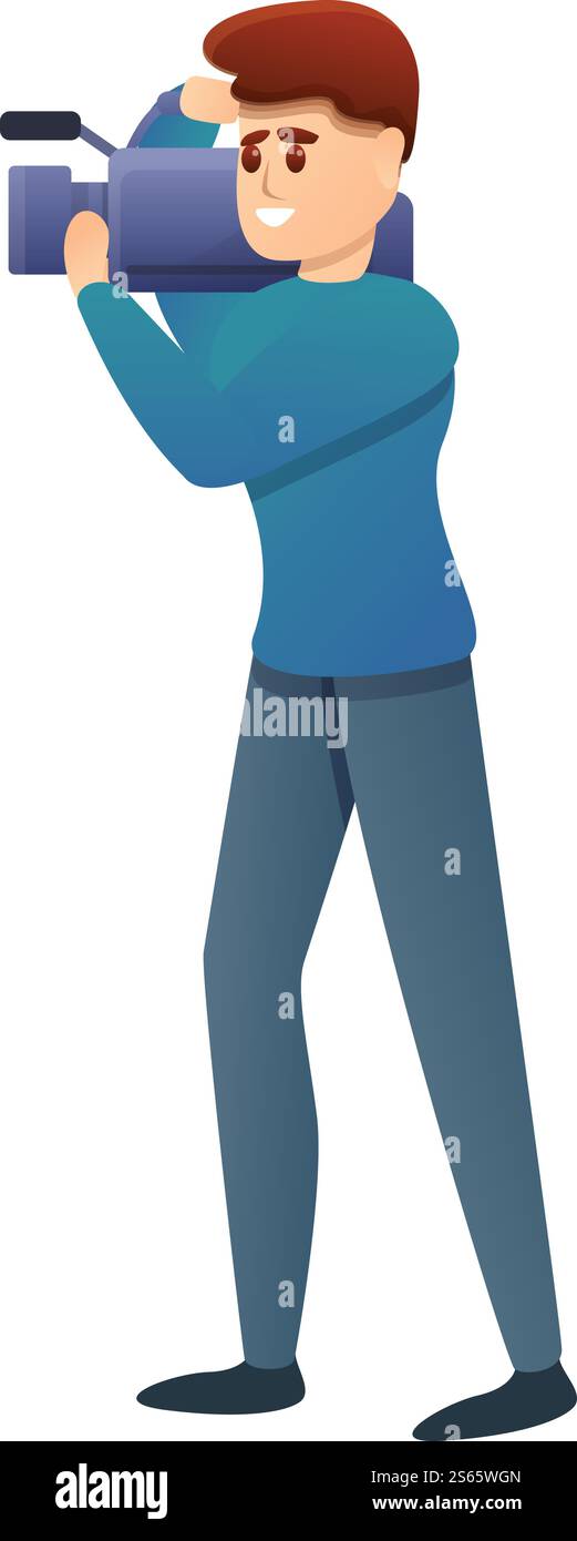 Cooking show camera operator icon. Cartoon of cooking show camera ...