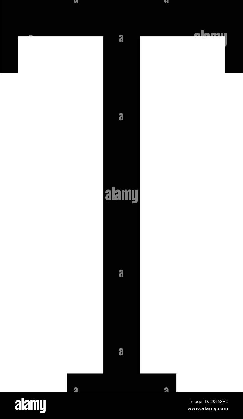 Tau greek symbol capital letter uppercase font icon black color vector ...