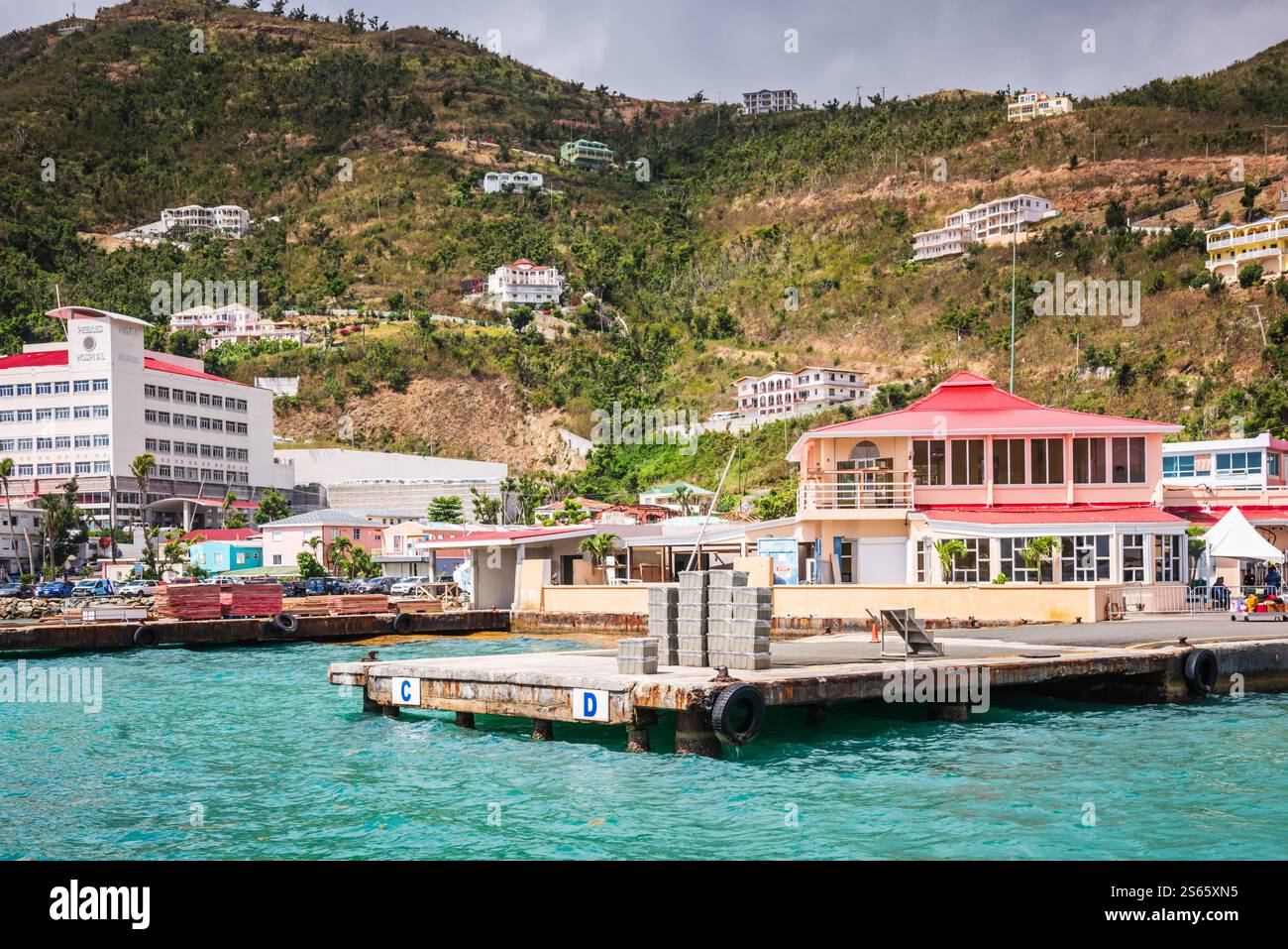 Road Town, Tortola, BVI - March 23, 2018: View of Road Town, the ...
