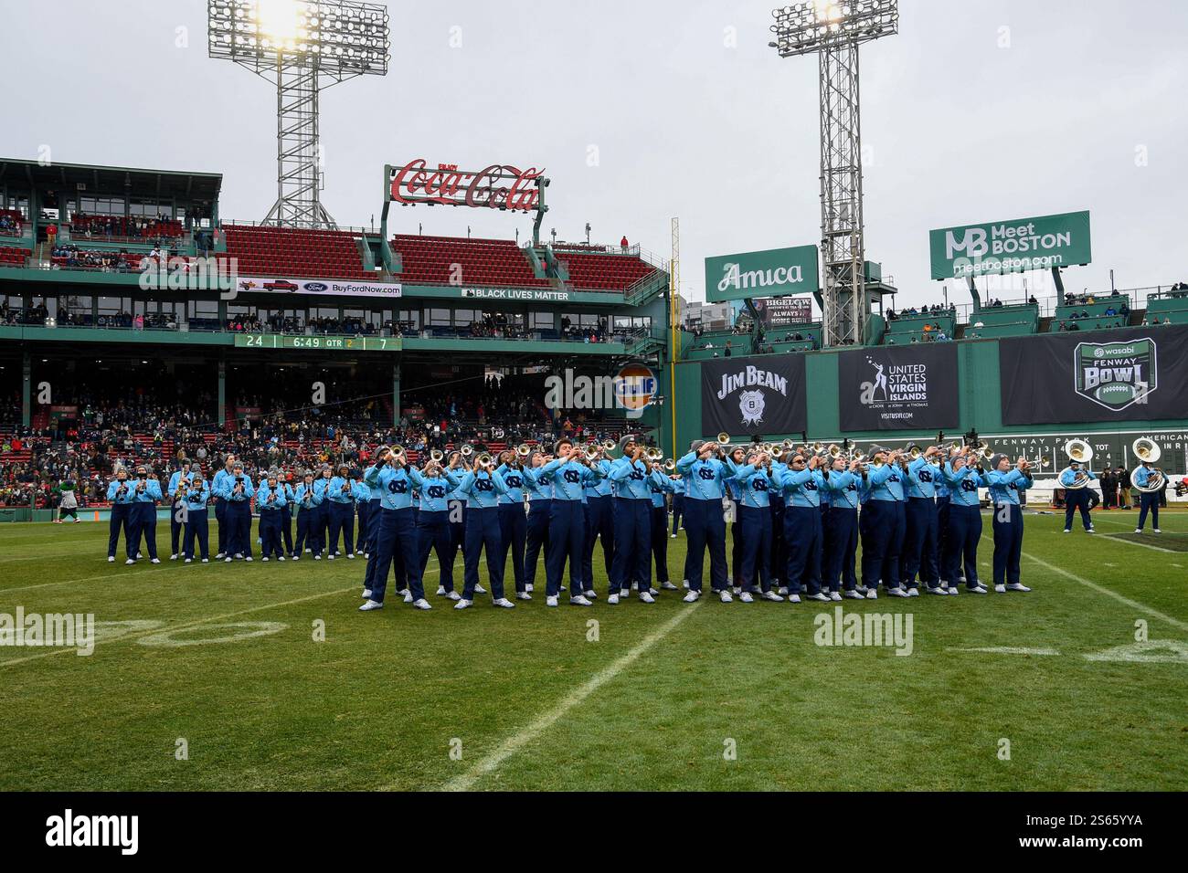 BOSTON, MA - DECEMBER 28: The UNC Marching Tar Heels band performs ...