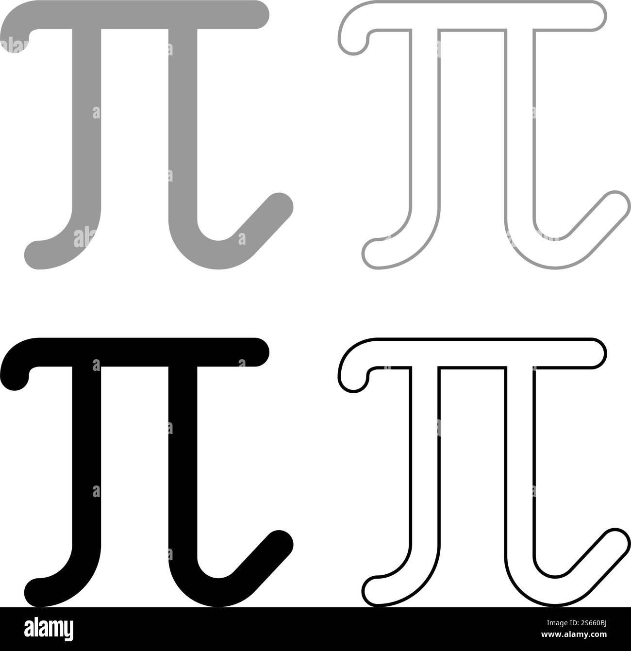 Pi greek symbol small letter lowercase font icon outline set black grey ...