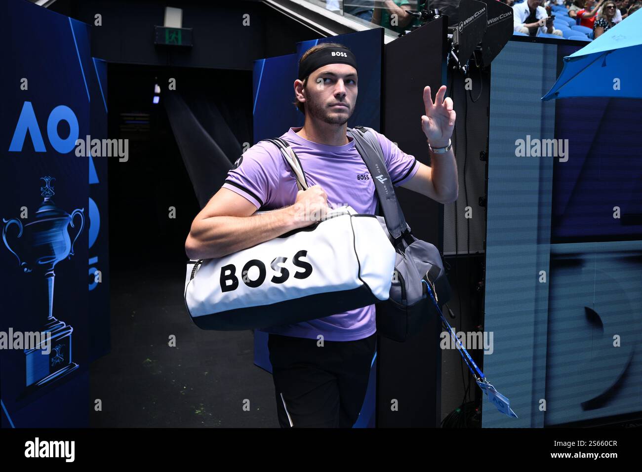 Taylor Fritz of USA arrives for his round 2 match against Cristian ...